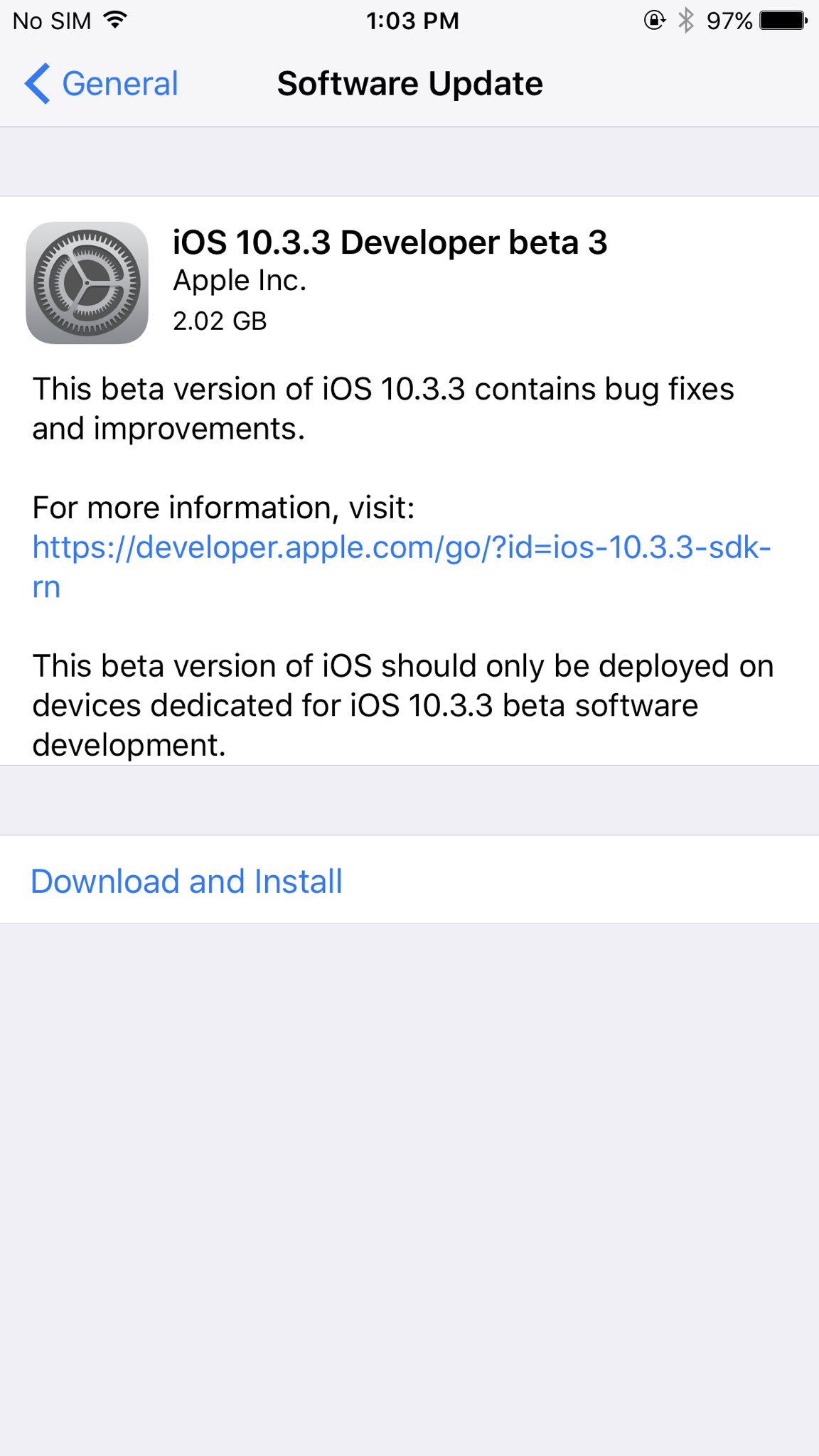 Apple phát hành iOS 10.3.3 beta 3, mời bạn cập nhật