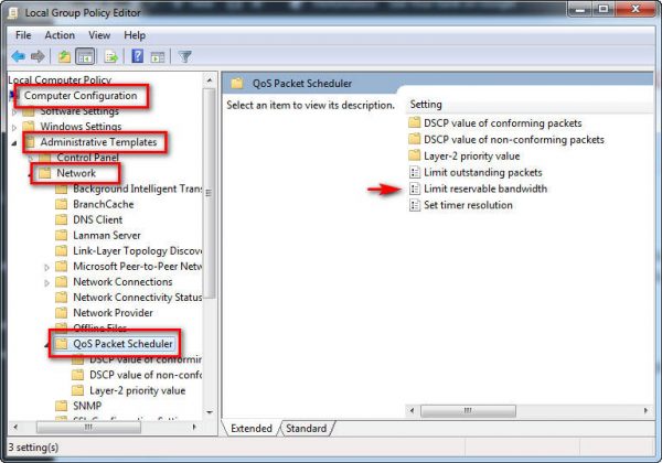 Cách tăng tốc độ mạng trên Windows với Limit Reservable Bandwidth