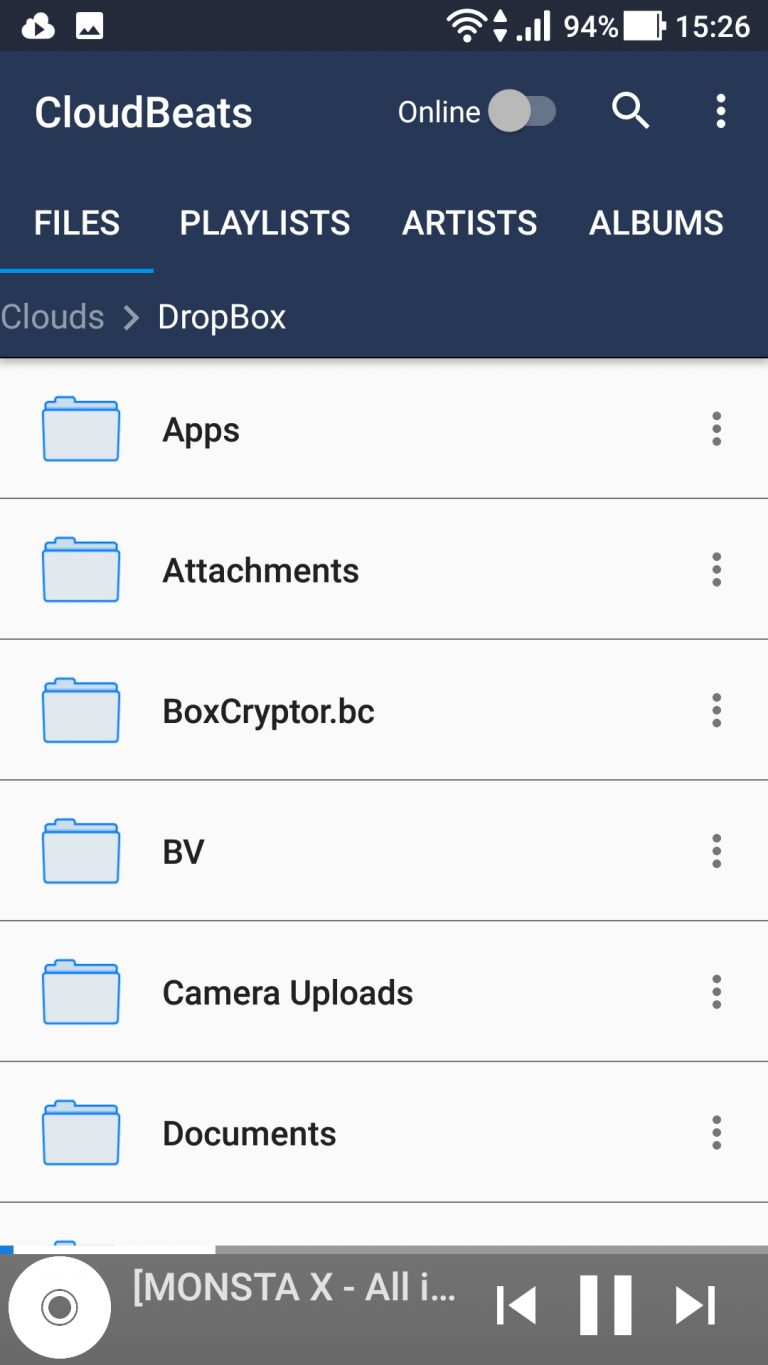 CloudBeats: Nghe nhạc trên Box, Dropbox, Google Drive, OneDrive
