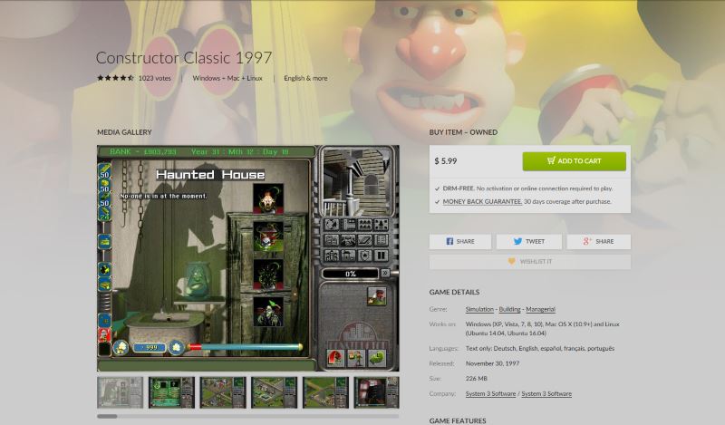 Đang miễn phí game "SimCity" kinh điển Constructor Classic 1997