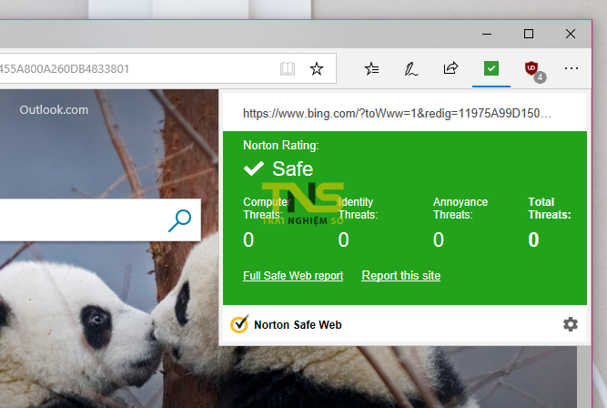 An toàn lướt web trên Microsoft Edge với Norton Safe Web