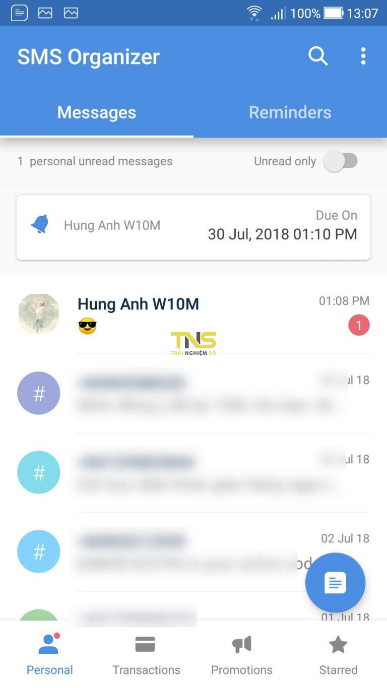 Trải nghiệm Microsoft SMS Organizer
