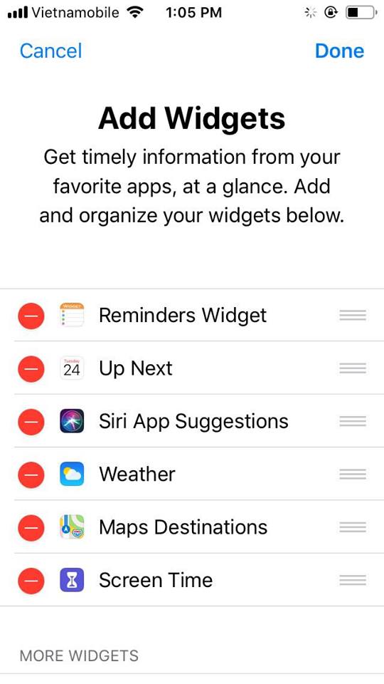 Reminders Widget - Thêm nhắc nhở lên thanh widget của iOS