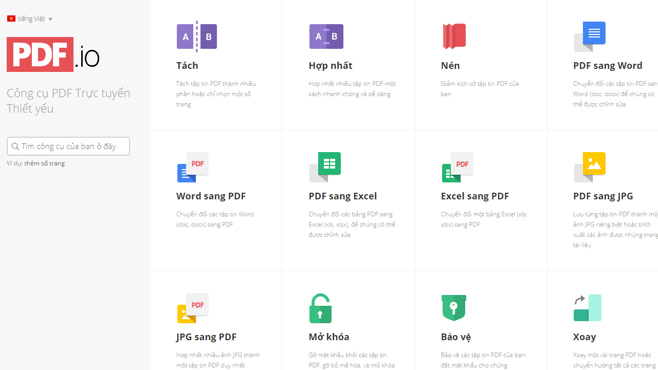 Dùng PDF.io chỉnh sửa PDF miễn phí