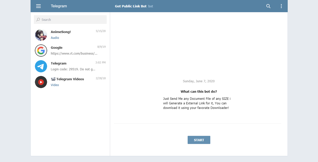 Hướng dẫn sử dụng Get Public Link Bot trên Telegram