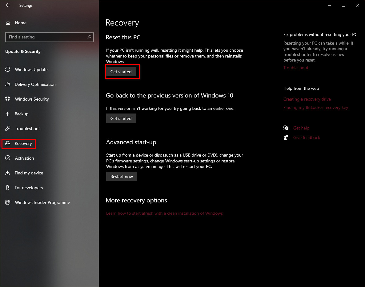 Cách sử dụng Windows 10 Cloud Recovery để thiết lập lại PC