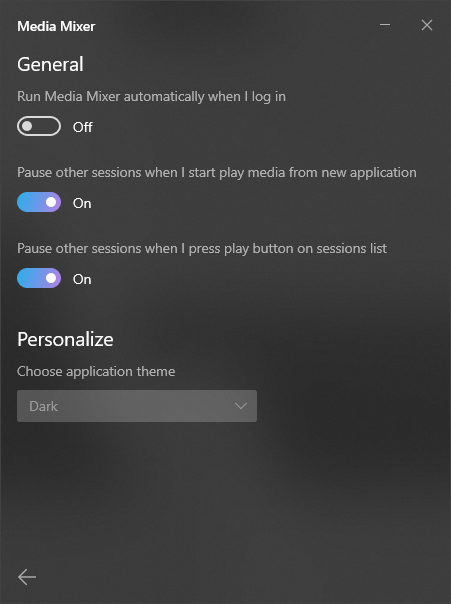 Media Mixer: Quản lý tất cả chương trình phát nhạc và video trên Windows 10