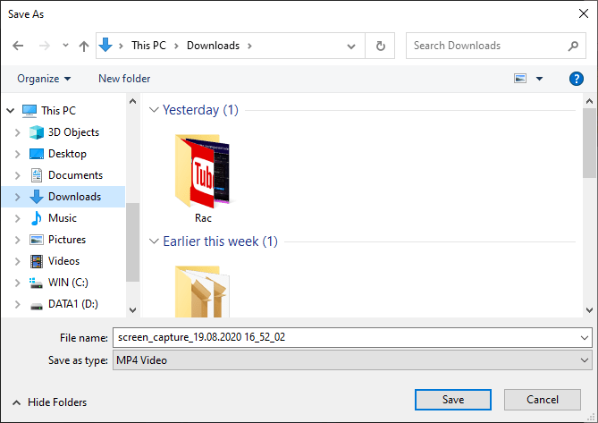 Screen Catcher: phần mềm quay màn hình máy tính nhẹ trên Windows 10