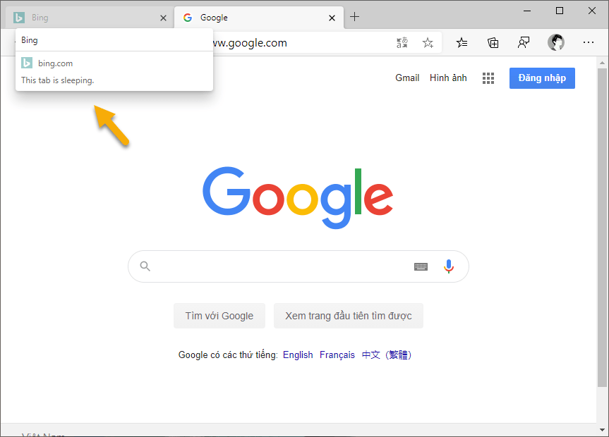 Sleeping Tabs là gì? cách tiết kiệm bộ nhớ cho Microsoft Edge Chromium