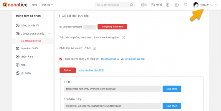 Nonolive: live stream game trên PC, điện thoại, OBS Studio