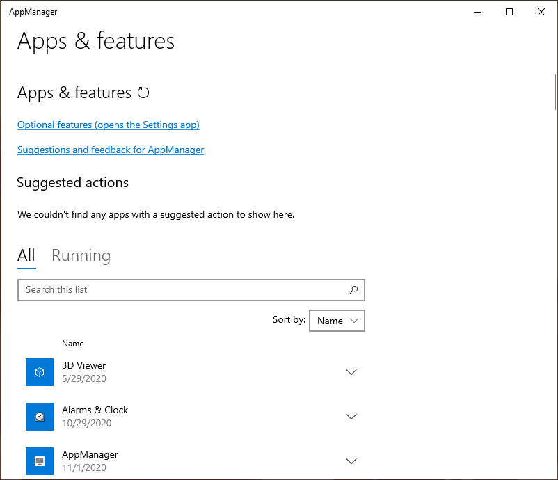 AppManager: Quản lý, gỡ bỏ nhanh ứng dụng trên Windows 10