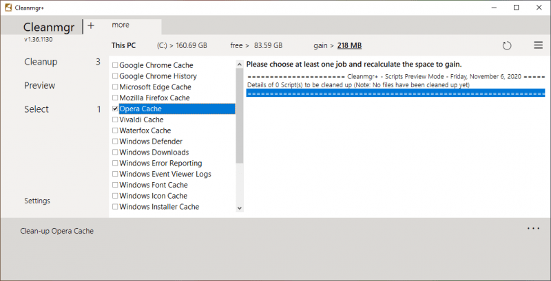 Cleanmgr+: dọn dẹp ổ đĩa, xóa cache trình duyệt