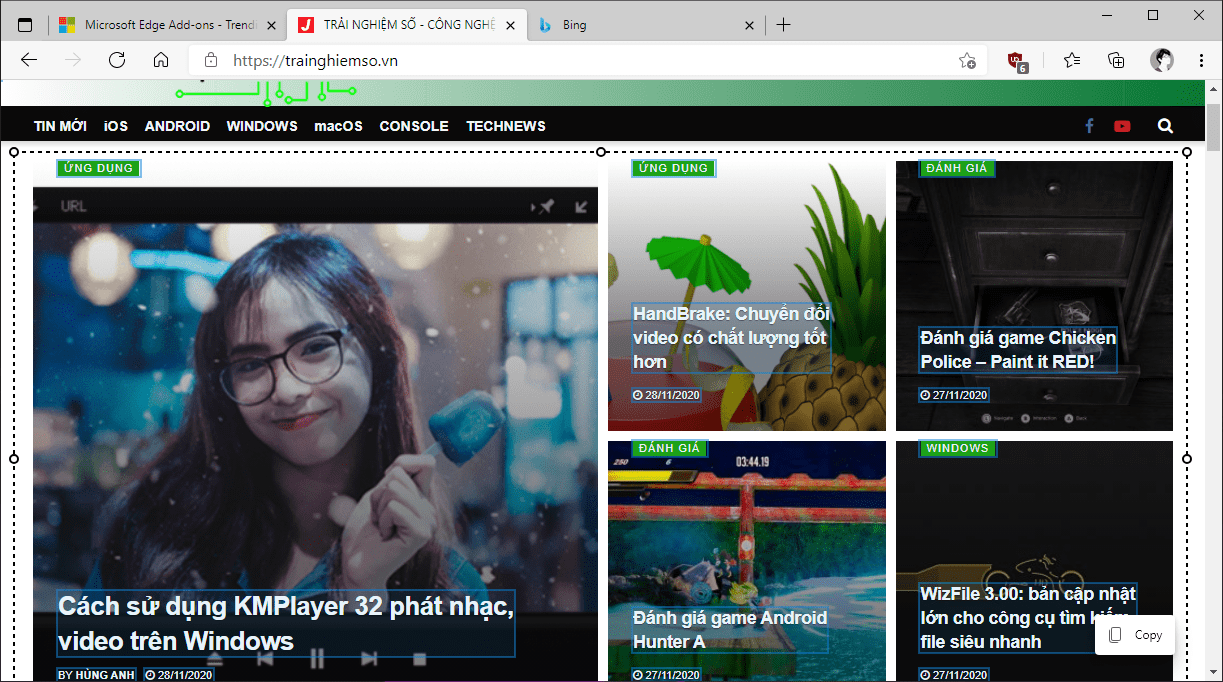 Smart Copy: lấy nội dung bị chặn copy trên Microsoft Edge