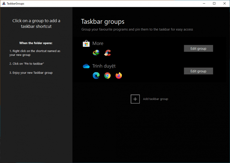 Taskbar Groups: Gom ứng dụng Windows 10 trong thư mục giống iOS, Android