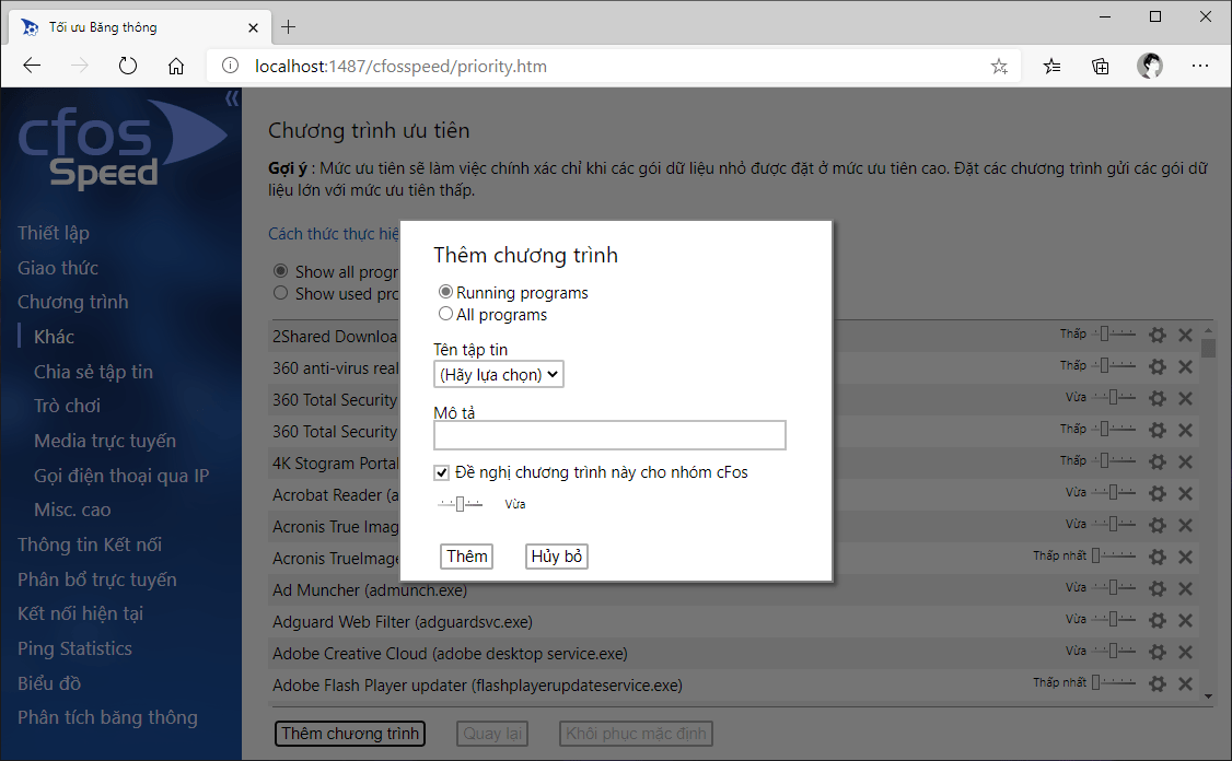 Những điều cần biết thêm về cFosSpeed