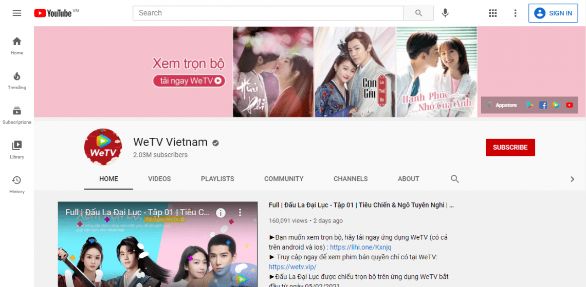 Top kênh phim Tết 2023 trên YouTube