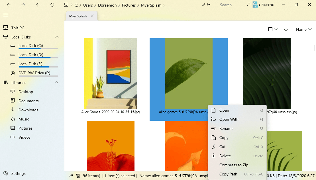 Shrestha Files Free: Quản lý file Windows 10 trong giao diện Fluent 2 cột