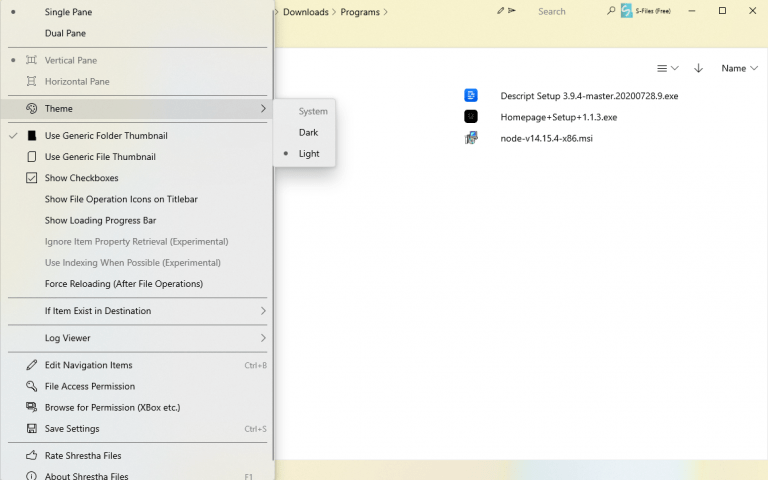 Shrestha Files Free: Quản lý file Windows 10 trong giao diện Fluent 2 cột