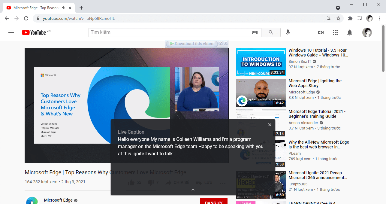 Những lợi ích và tính năng của Live Caption