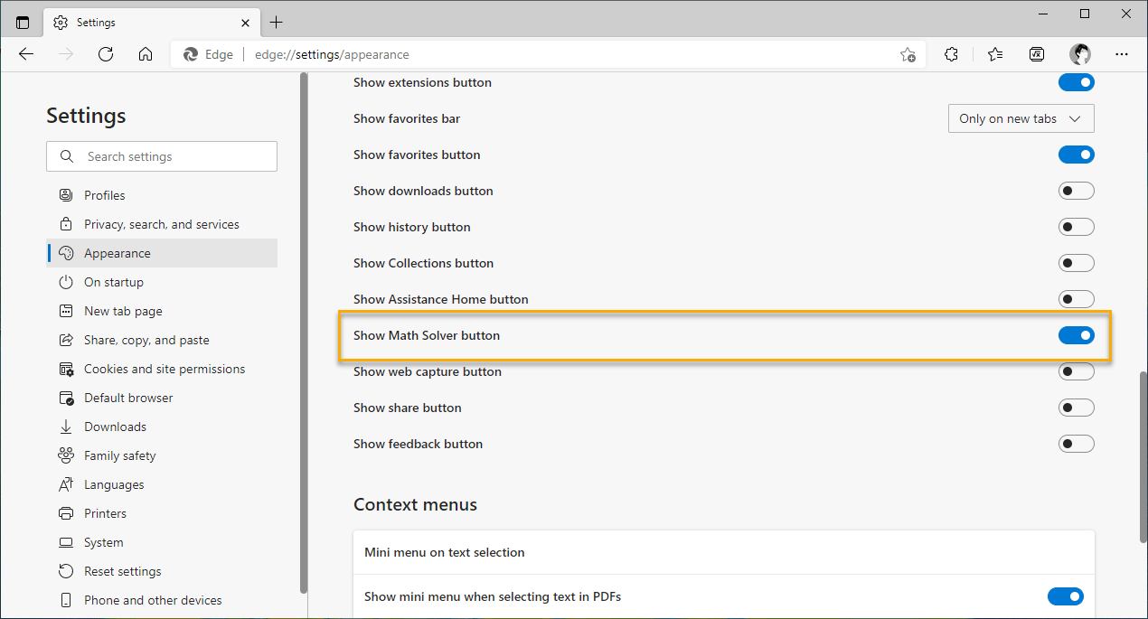 Giải Toán với Math Solver bằng trình duyệt Microsoft Edge