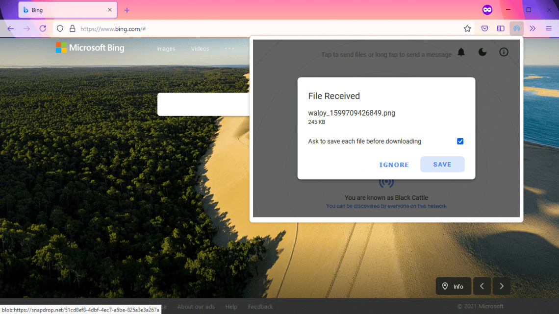Cách nhận, chia sẻ tập tin với Snapdrop từ tab bất kỳ trên trình duyệt