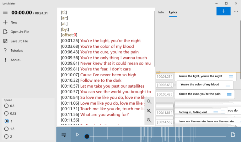 Lyric Maker: Tạo, chỉnh sửa, trích xuất lời nhạc trên Windows 10