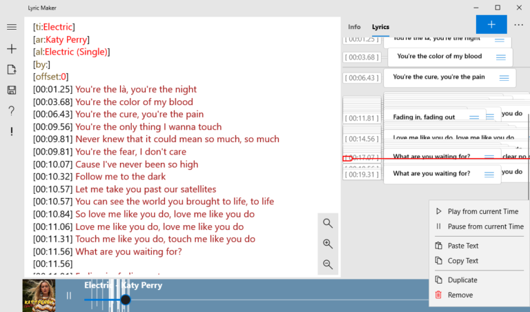 Lyric Maker: Tạo, chỉnh sửa, trích xuất lời nhạc trên Windows 10