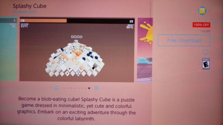 Đang miễn phí game Splashy Cube cho Nintendo Switch chỉ 24 tiếng