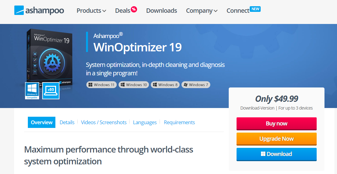 Cách sử dụng miễn phí Ashampoo WinOptimizer 19 trong 1 năm