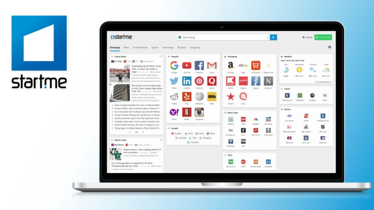 New tab page by start.me: Tùy biến trang New Tab trình duyệt