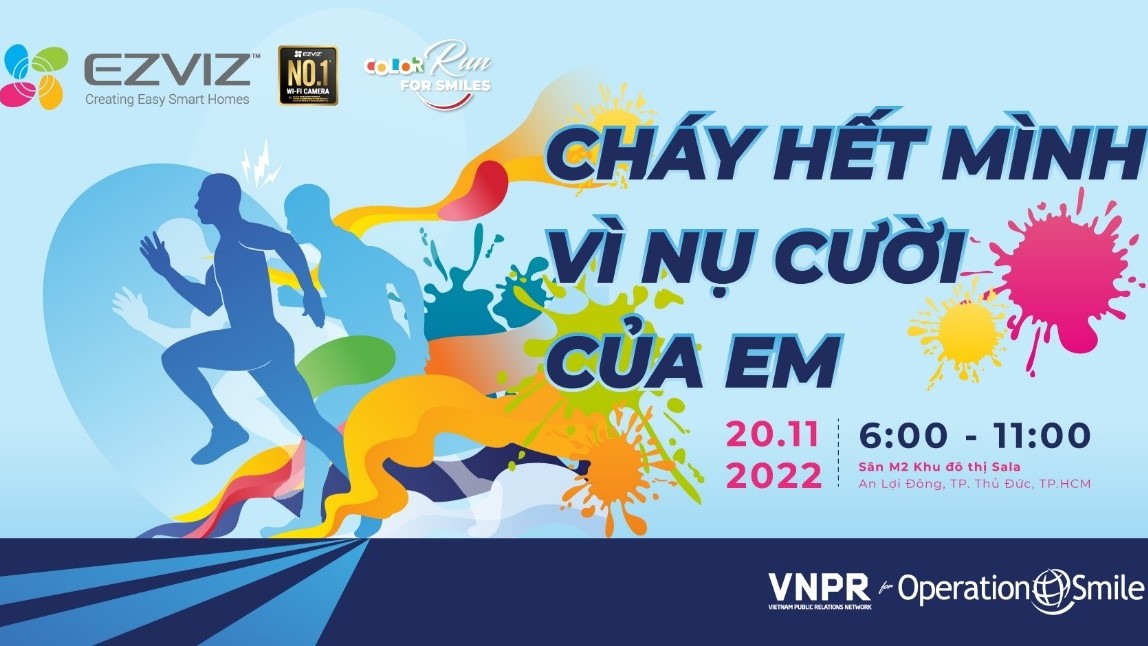 EZVIZ là nhà tài trợ chính thức cho Color Run For Smiles 2022