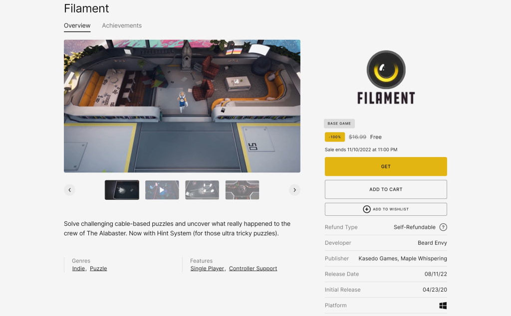 Đang miễn phí 2 game Filament và The Witcher: Enhanced Edition cho PC