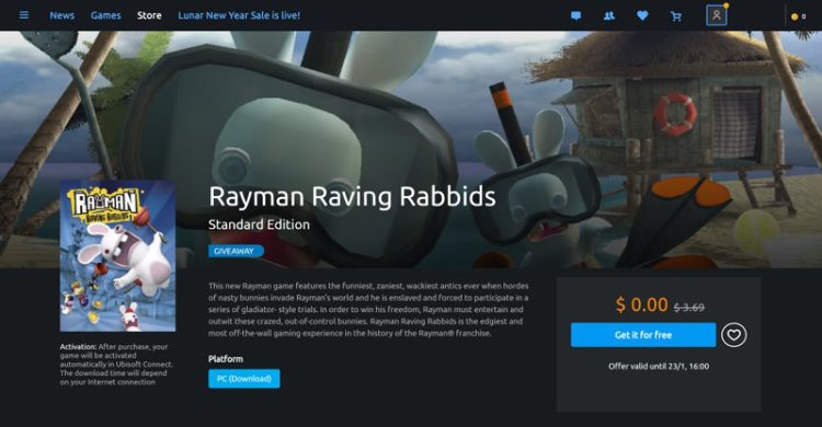 Đang miễn phí game Rayman Raving Rabbids cho PC
