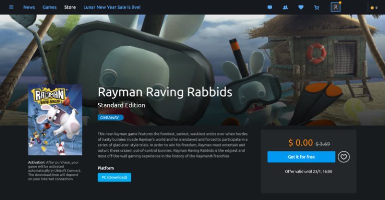 Đang miễn phí game Rayman Raving Rabbids cho PC