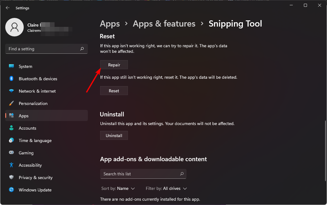 Giải pháp cho lỗi Snipping Tool trên Windows 11