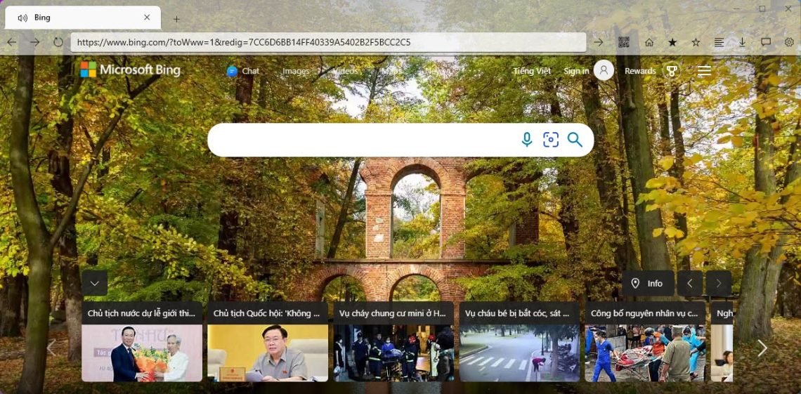 Start Webbrowser: Trình duyệt dùng hình nền Bing làm theme cho giao diện