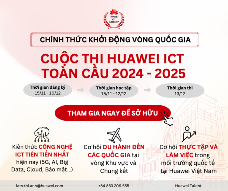 Huawei Việt Nam khởi động cuộc thi ICT Competition 2024 - 2025, cơ hội cho sinh viên công nghệ