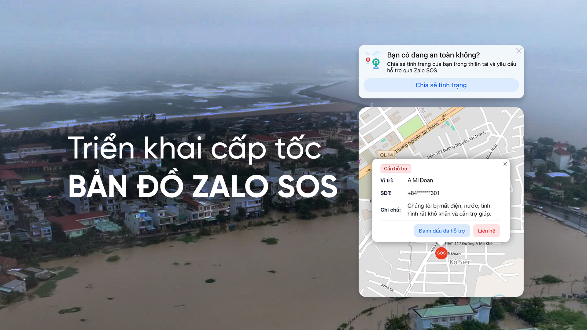 Zalo SOS cấp tốc triển khai tính năng mới trong 24 giờ: Ra mắt bản đồ ...